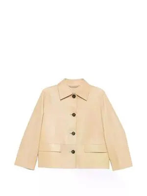 TOTEME Button-up Leather Jacket - Neutrals