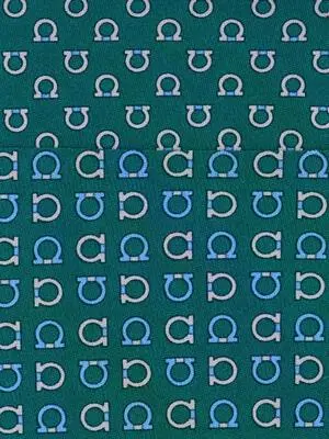FERRAGAMO Gancini Print Silk Tie