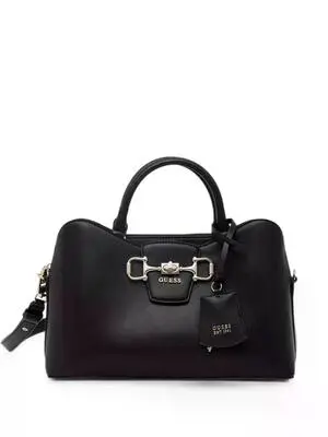 Guess Janie Horsebit Leather Tote Bag - Black