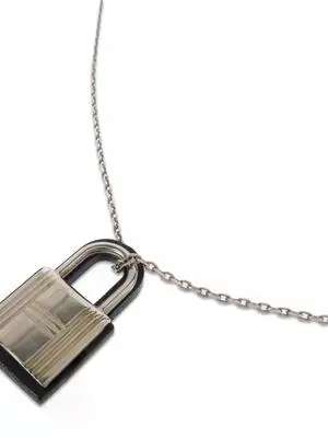 Hermès O'kelly Leather Pendant Necklace - Silver