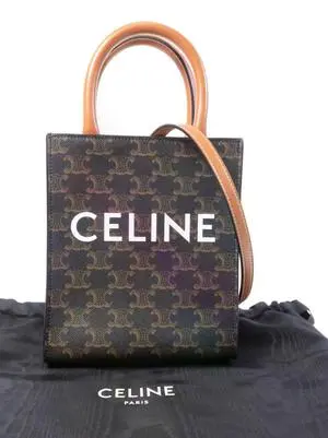 Celine Triomphe Logo Tote Bag - Brown