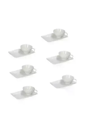 LA PORCELLANA BIANCA Florentina Coffee Cups And Saucers - White