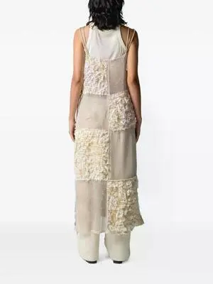 MULLER OF YOSHIOKUBO Patchwork Mesh-knit Midi Dress