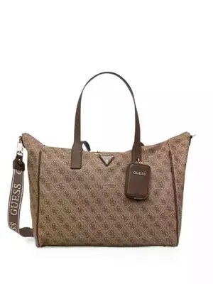 Guess Monogram Print Logo Plaque Tote Bag - Neutrals