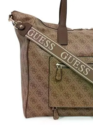 Guess Monogram Print Logo Plaque Tote Bag