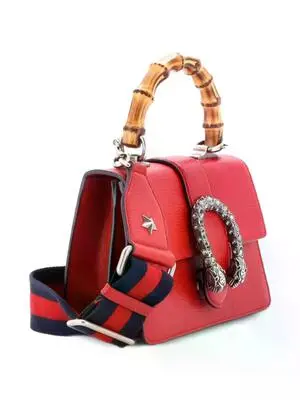 Gucci Dionysus Bamboo Top Handle Bag Leather Mini Satchel