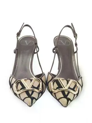 Valentino Garavani Vlogo Jacquard Slingback Pumps