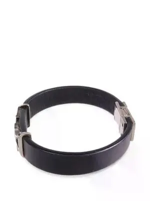 Saint Laurent Logo Appliqué Leather Bracelet
