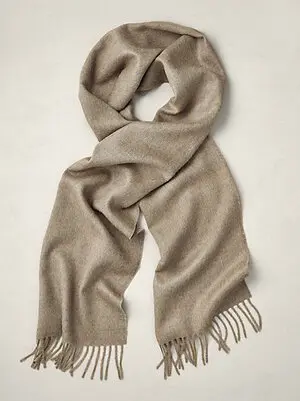 Overland Woven Alpaca Wool Scarf - Limestone