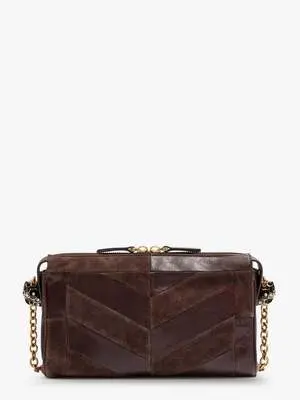 Valentino Garavani Panthea Suede And Leather Shoulder Bag - Brown