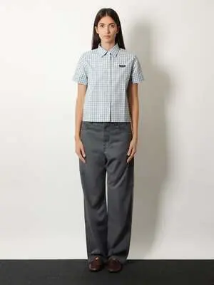 Miu Miu Madras Cotton Shirt - Green