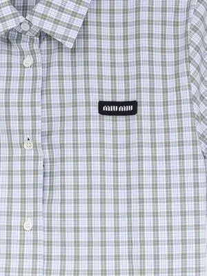 Miu Miu Madras Cotton Shirt - Green