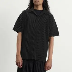 Issey Miyake Pleat Short Sleeve Shirt - Black
