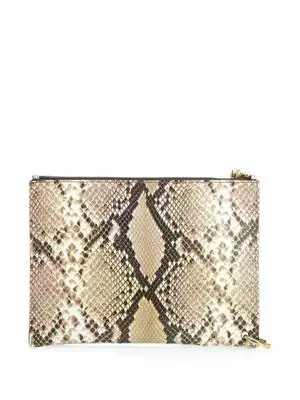 Chloé Snakeskin-effect Pouch - Neutrals