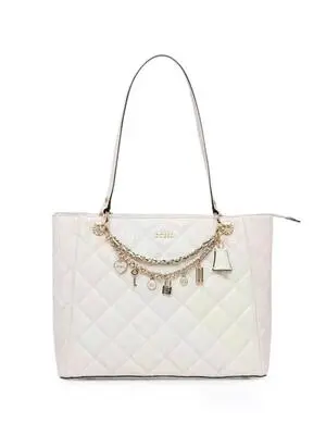 Guess Libby Quilted Tote Bag - Neutrals