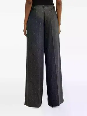 HAVEONE Pinstripe Wide-leg Trousers