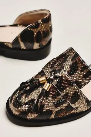 CECILIA NEW YORK Lear Tassel Loafers - Leopard Croco