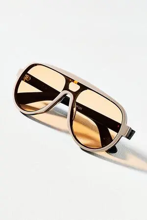 SPITFIRE Shield Aviator Sunglasses - Brown Pattern