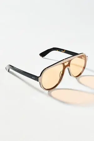 SPITFIRE Shield Aviator Sunglasses - Brown Pattern