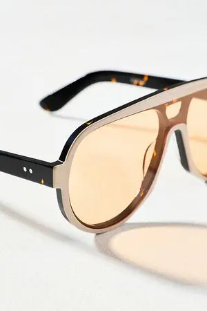 SPITFIRE Shield Aviator Sunglasses - Brown Pattern