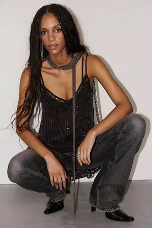 Free People Intimately Embellished Mini Slip Dress - Espresso