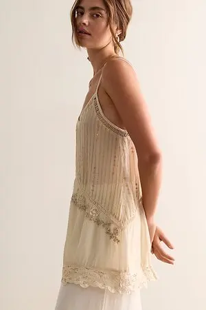 Free People Intimately Embellished Mini Slip Dress - Tea