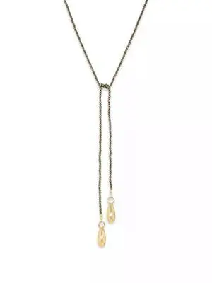 MARLYN SCHIFF Sage Beaded Lariat Necklace