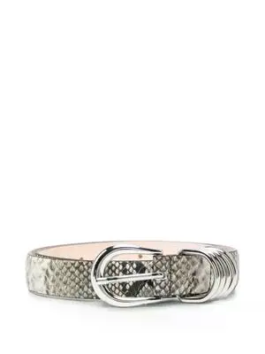 DEHANCHE Snakeskin-effect Buckle Belt - Grey