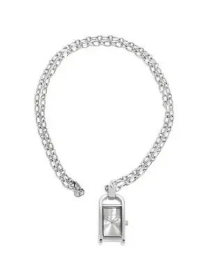 INVICTA Rectangular-frame Necklace Watch - Silver