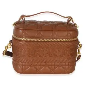 Dior Lambskin Cannage Diortravel Vanity - Brown