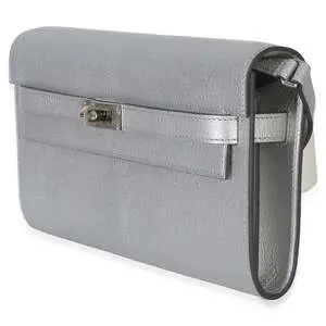 Hermès Argent Metallic Chevre Chamkilight Kelly Wallet To Go - Silver
