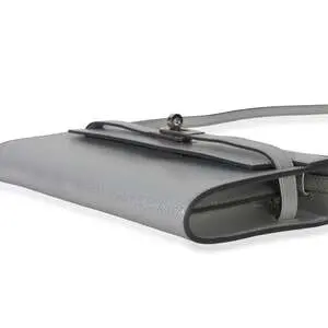 Hermès Argent Metallic Chevre Chamkilight Kelly Wallet To Go - Silver