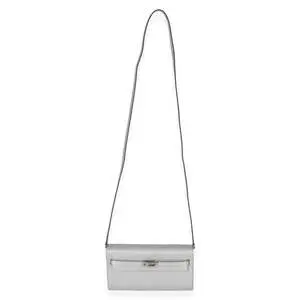 Hermès Argent Metallic Chevre Chamkilight Kelly Wallet To Go - Silver