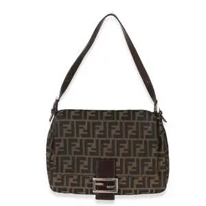 Fendi Fendi Zucca Canvas Mama Baguette Shoulder Bag Brown