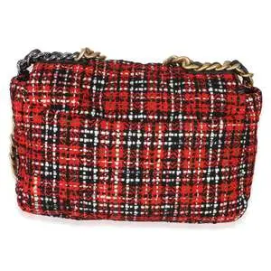 Chanel Black Multicolor Quilted Tweed 19 Flap Bag