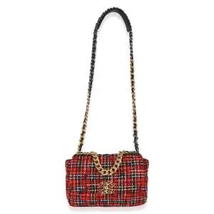 Chanel Black Multicolor Quilted Tweed 19 Flap Bag