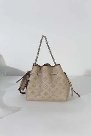 LOUIS VUITTON Galet Monogram Mahina Bella Shoulder Bag - Gray