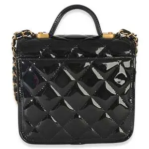 Chanel Quilted Patent School Memory Top Handle Flap Bag