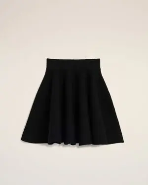AMI Paris A-line Cotton Skirt - Black
