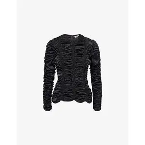 Khaite Rory Ruched Silk Top - Black