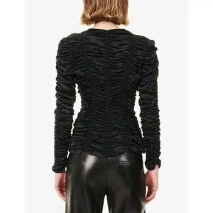 Khaite Rory Ruched Silk Top - Black