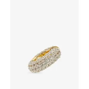 PHORIA 18ct Gold Vermeil Plated Sterling Silver Ear Cuff With White Topaz