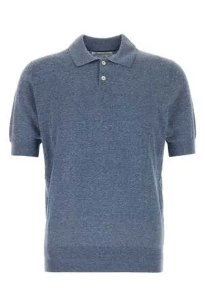 Brunello Cucinelli Air Force Linen Blend Polo Shirt
