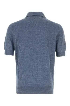 Brunello Cucinelli Air Force Linen Blend Polo Shirt