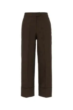 PT TORINO Chocolate Cotton Blend Colette Palazzo Pant - Brown