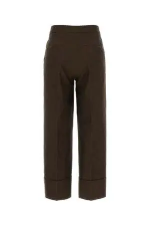 PT TORINO Chocolate Cotton Blend Colette Palazzo Pant