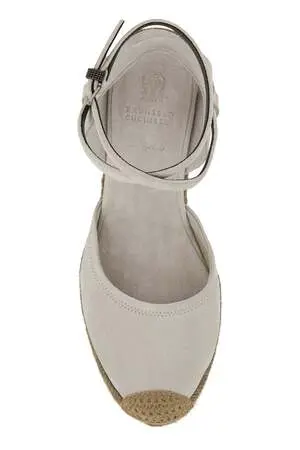 Brunello Cucinelli Light Suede Wedges