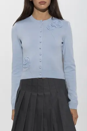 SELF-PORTRAIT Cardigan With Lace Appliqués