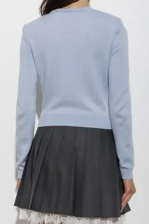 SELF-PORTRAIT Cardigan With Lace Appliqués
