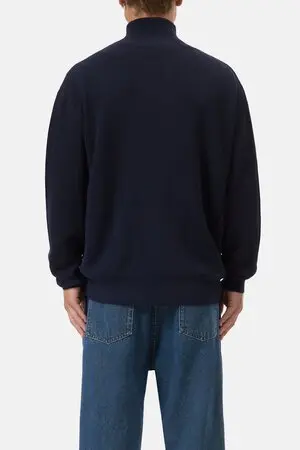Closed Zippered Long-sleeve Sweater